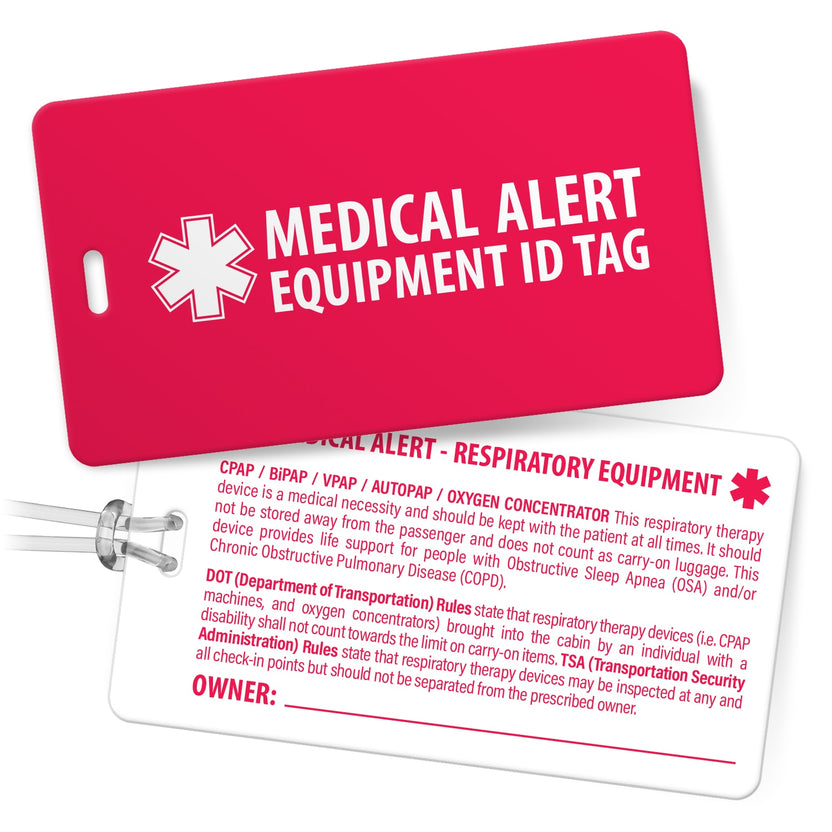 Heavy Duty Medical Alert Luggage Tag for CPAP, BiPAP & Oxygen Therapy ...